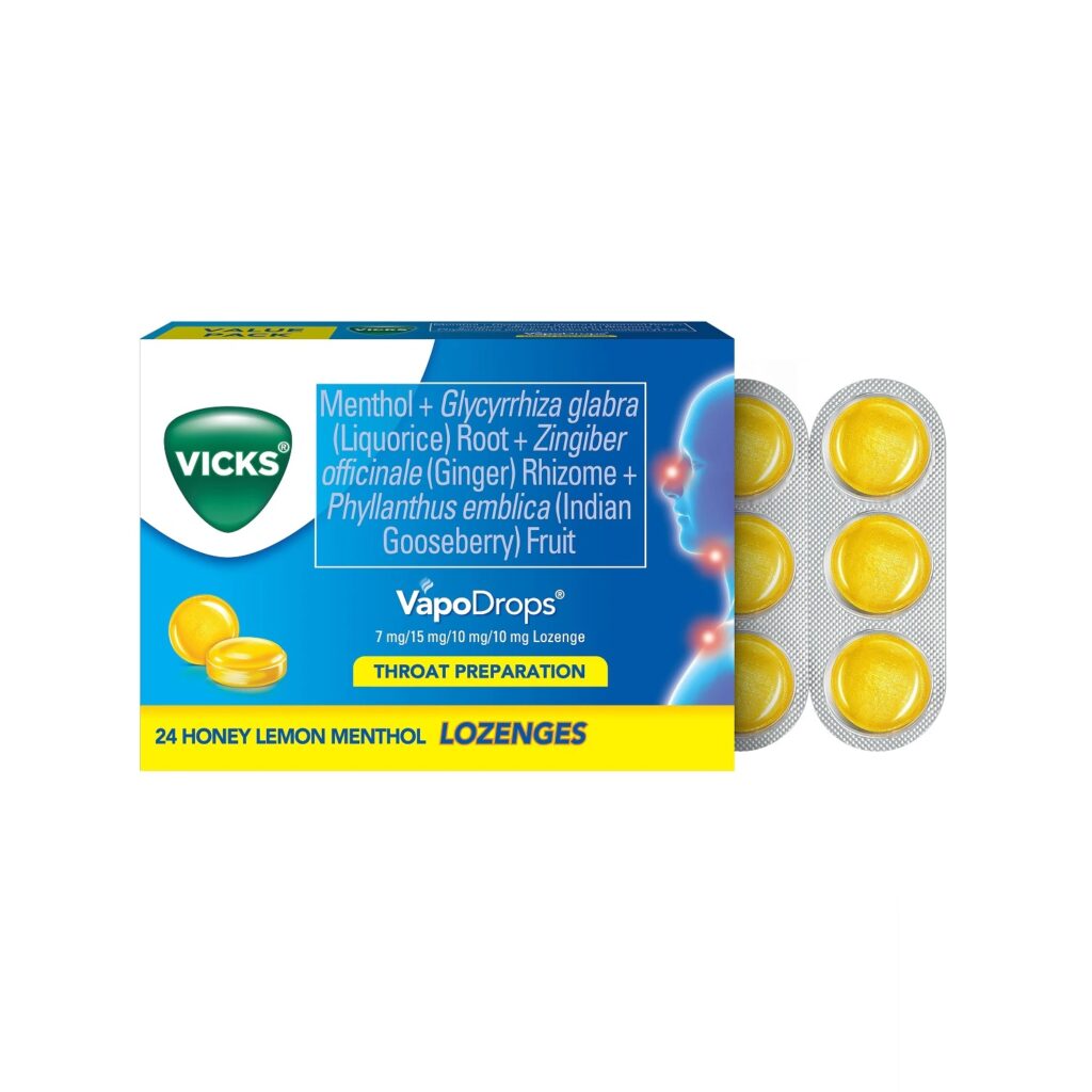 VICKS VAPODROPS HONEY LEMON 24'S - Iloilo Supermart Online- Aton Guid ini!