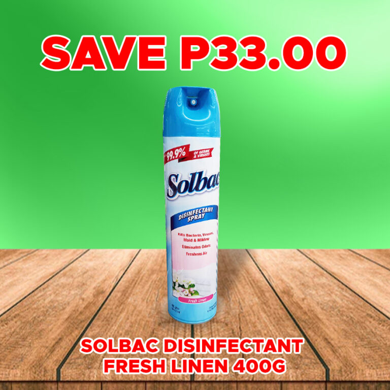 Solbac Disinfectant Fresh Linen 400g Save P33.00 - Iloilo Supermart ...