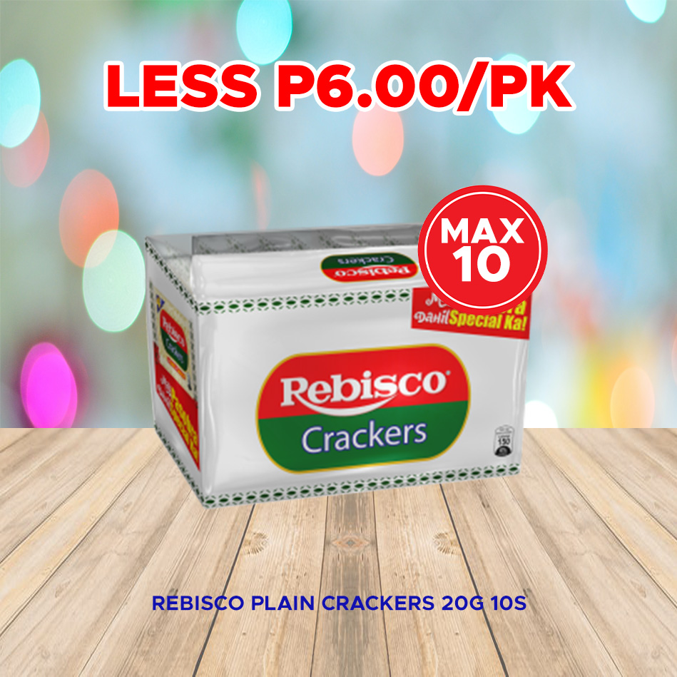 REBISCO PLAIN CRACKERS 20G 10S LESS P6.00/PK - Iloilo Supermart Online ...