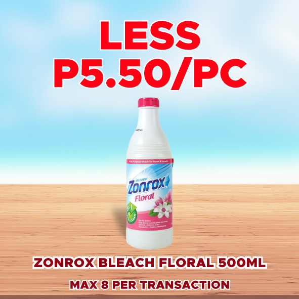 ZONROX BLEACH FLORAL 500ML LESS P5.50/PC - Iloilo Supermart Online ...