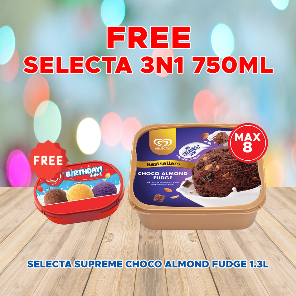 Selecta Supreme Choco Almond Fudge 13l Selecta 3n1 Choko Mango Ube 750ml Or Choko Keso Ube
