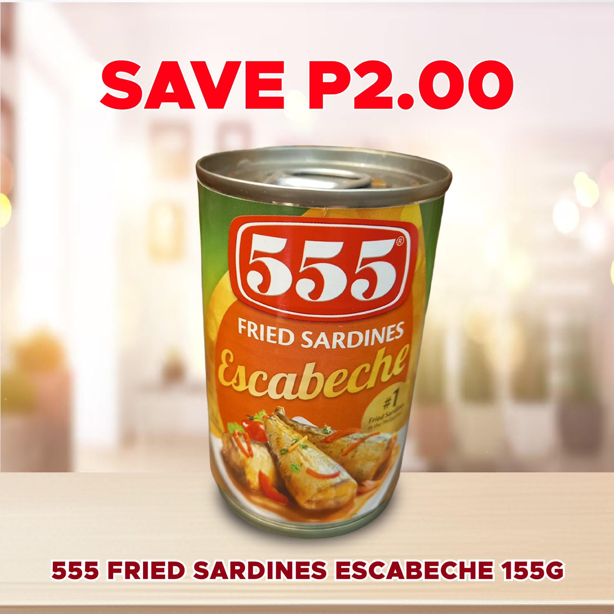 555 Fried Sardines Escabeche 155g Save P2.00 - Iloilo Supermart Online- Aton Guid ini!